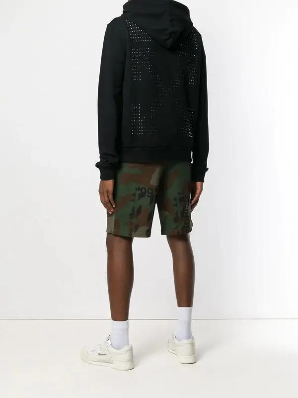 Off-White Embellished Logo Zip-up Hoodie - Black