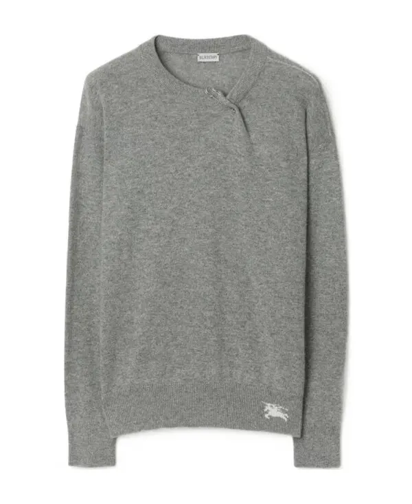 Burberry Logo Intarsia-knit Crewneck Jumper - Gray