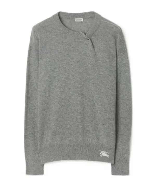 Burberry Logo Intarsia-knit Crewneck Jumper - Gray