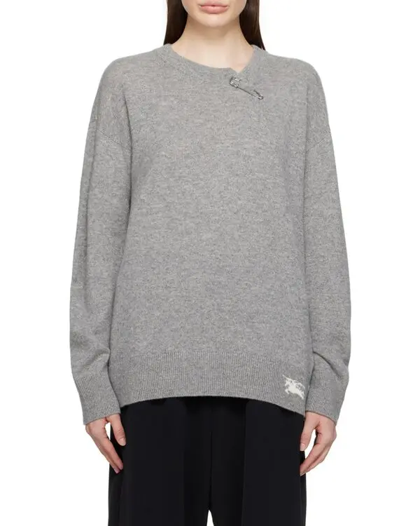 Burberry Logo Intarsia-knit Crewneck Jumper - Gray