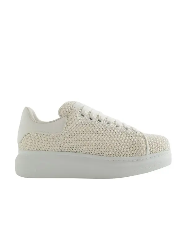 Alexander McQueen Round Toe Knitted Sneakers - Gray