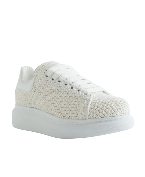 Alexander McQueen Round Toe Knitted Sneakers - Gray