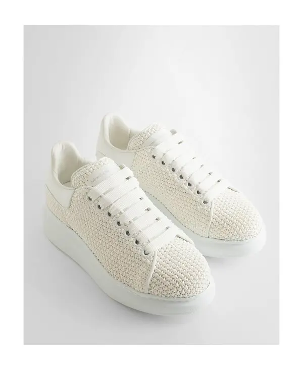 Alexander McQueen Round Toe Knitted Sneakers - Gray