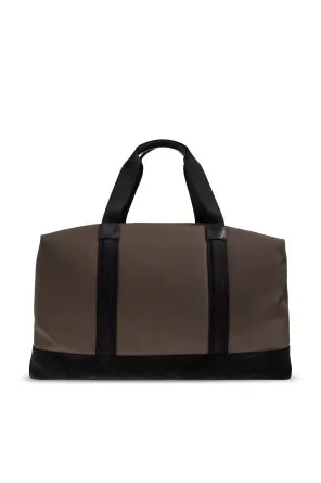 Moncler Logo Patch Drawstring Travel Bag - Brown