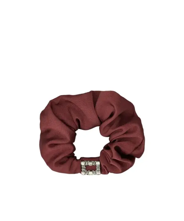 ROGER VIVIER Très Vivier Scrunchie In Grosgrain - Wine Red