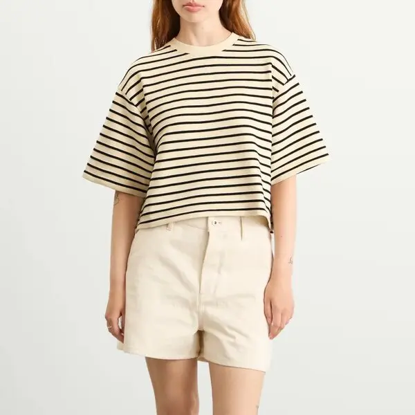 ANINE BING Striped Crewneck T-shirt