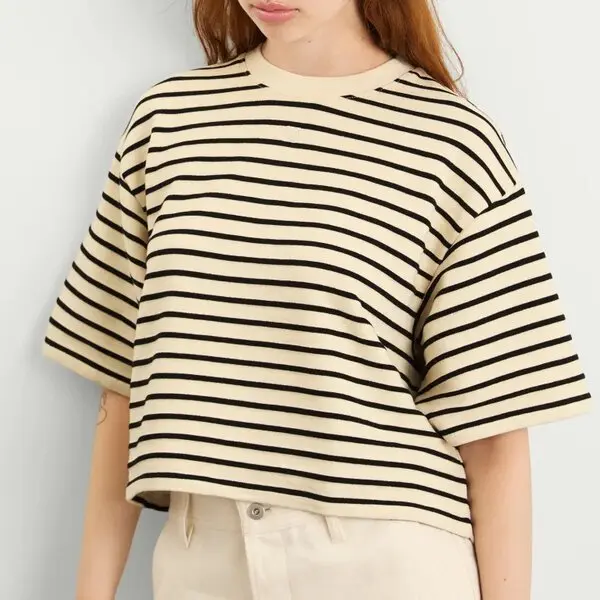 ANINE BING Striped Crewneck T-shirt