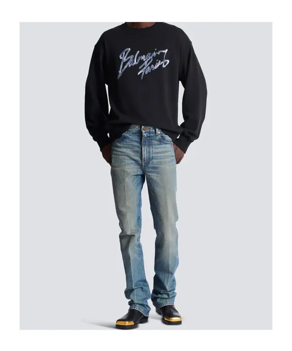 Balmain Logo Printed Crewneck Sweatshirt