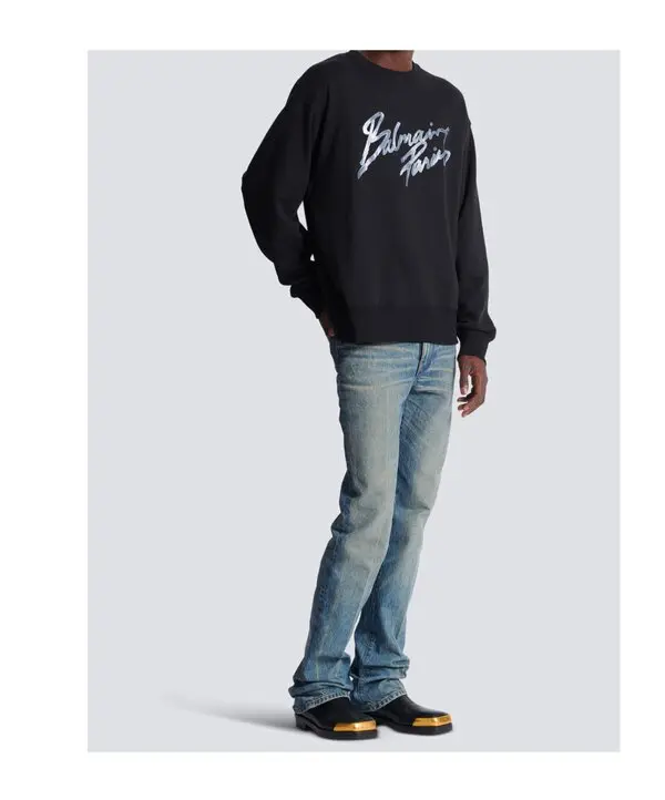 Balmain Logo Printed Crewneck Sweatshirt