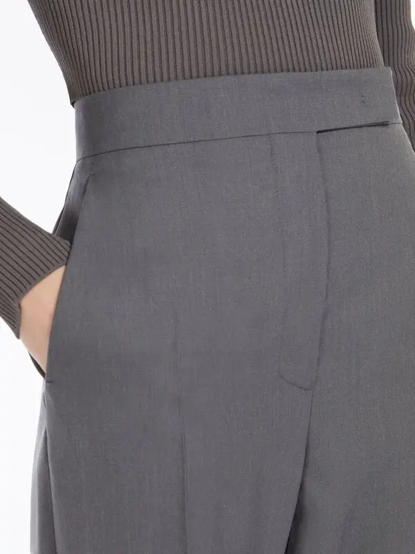 Max Mara Straight-cut Wool, Mohair, And Silk Trousers
