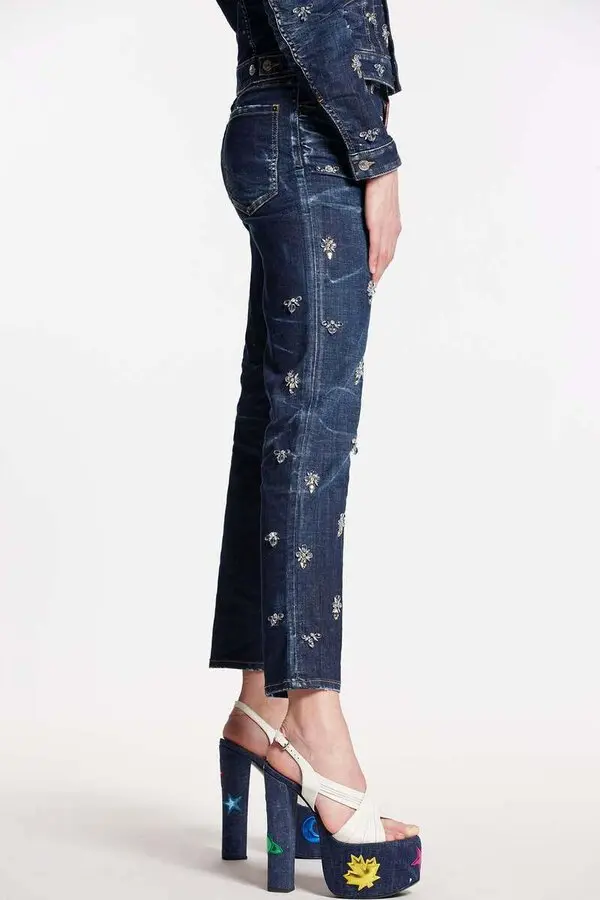 Dsquared2 High-waisted Embellished Jeans