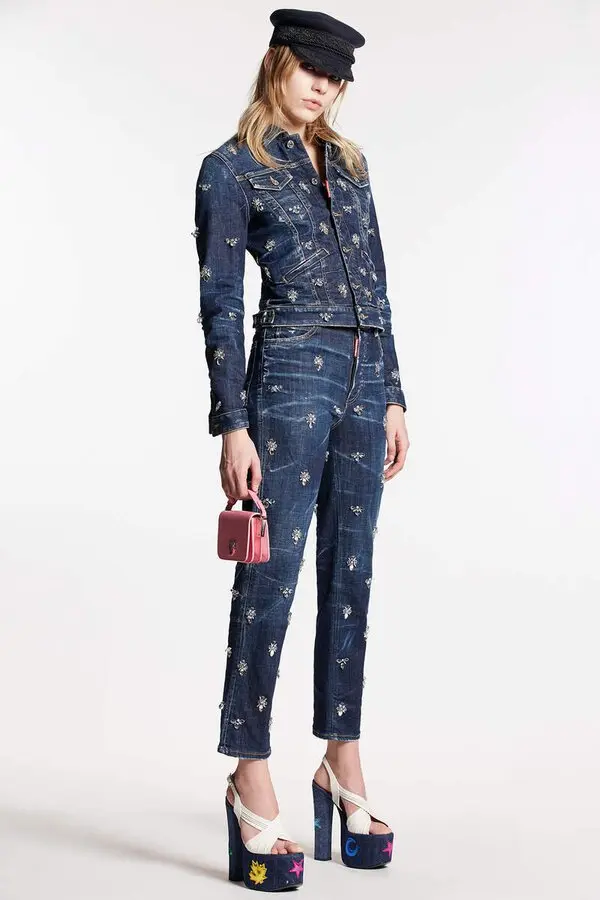 Dsquared2 High-waisted Embellished Jeans