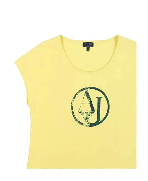 Emporio Armani Round Neck Logo T-shirt - Yellow