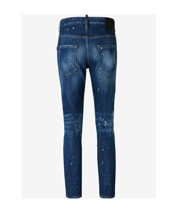 Dsquared2 Distressed Paint Splash Jeans - Blue