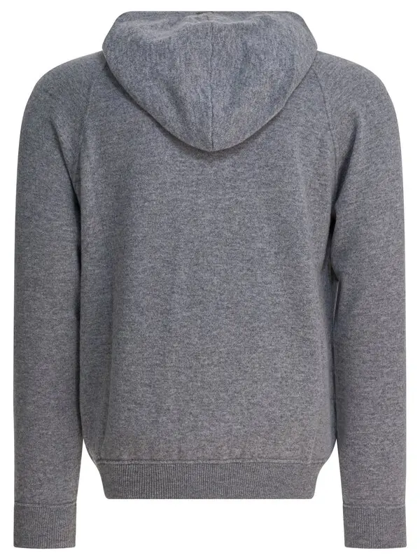 Herno Zip-up Knitted Hoodie - Gray