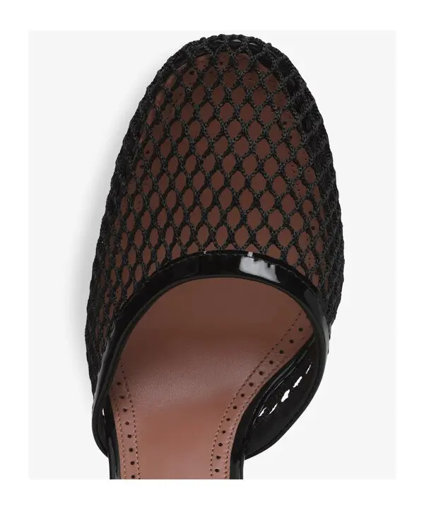 Alaïa High Fishnet Pumps With Ankle Strap - Black
