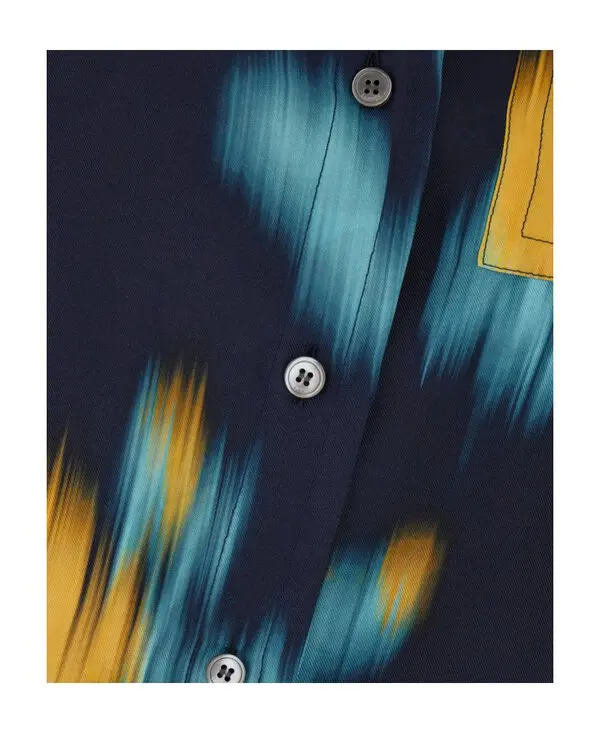 LANVIN Abstract Print Curved Hem Shirt