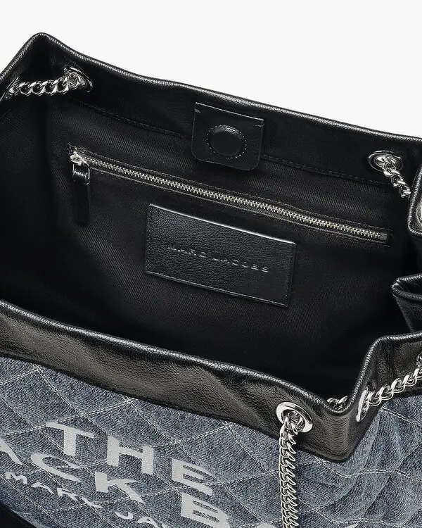Marc Jacobs Quilted Denim Large Chain Sack Bag - Gray