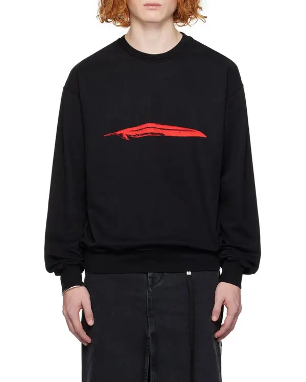 ANN DEMEULEMEESTER Logo Printed Crewneck Sweatshirt - Black