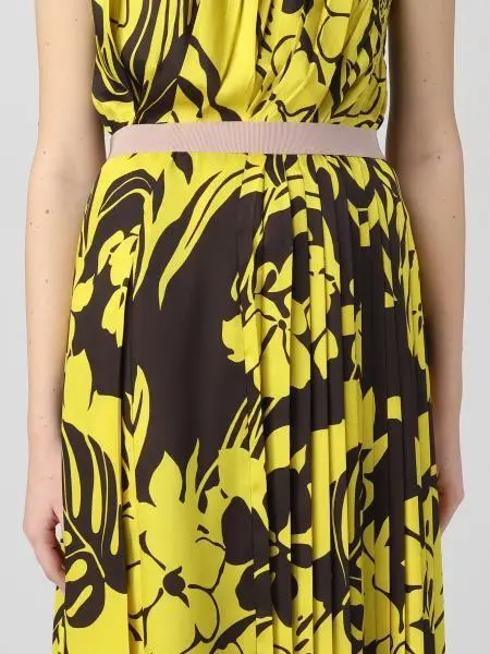 N.21 Pleated Floral Print Midi Skirt