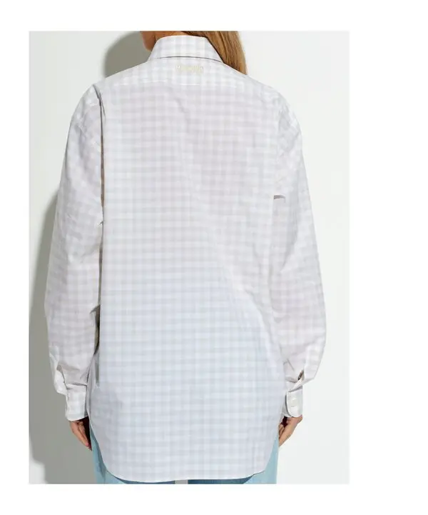 Moschino Checked Pattern Heart Detail Shirt - White