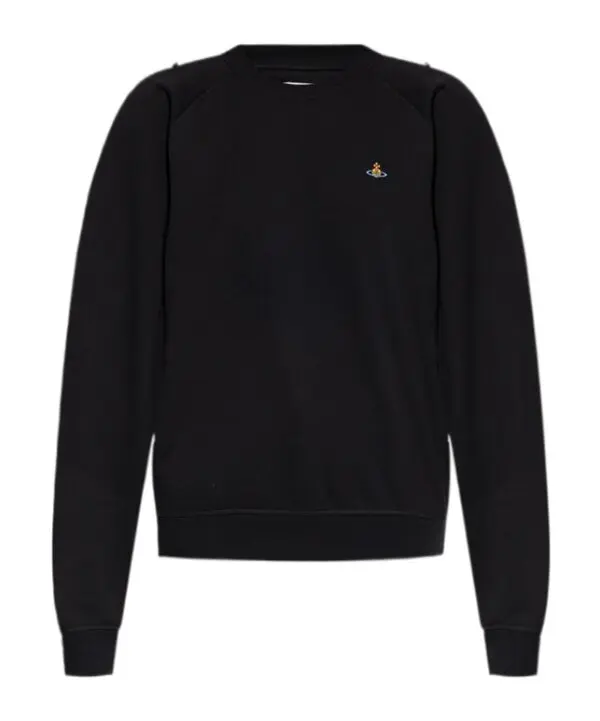 VIVIENNE WESTWOOD Logo Embroidered Crewneck Sweatshirt - Black