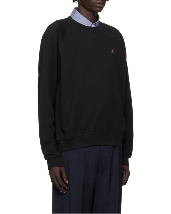 VIVIENNE WESTWOOD Logo Embroidered Crewneck Sweatshirt - Black