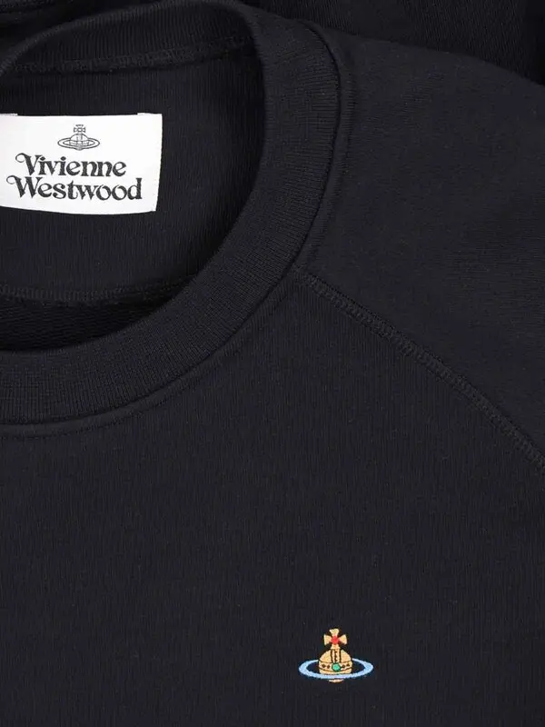 VIVIENNE WESTWOOD Logo Embroidered Crewneck Sweatshirt - Black