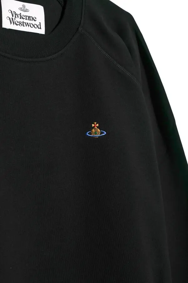 VIVIENNE WESTWOOD Logo Embroidered Crewneck Sweatshirt - Black