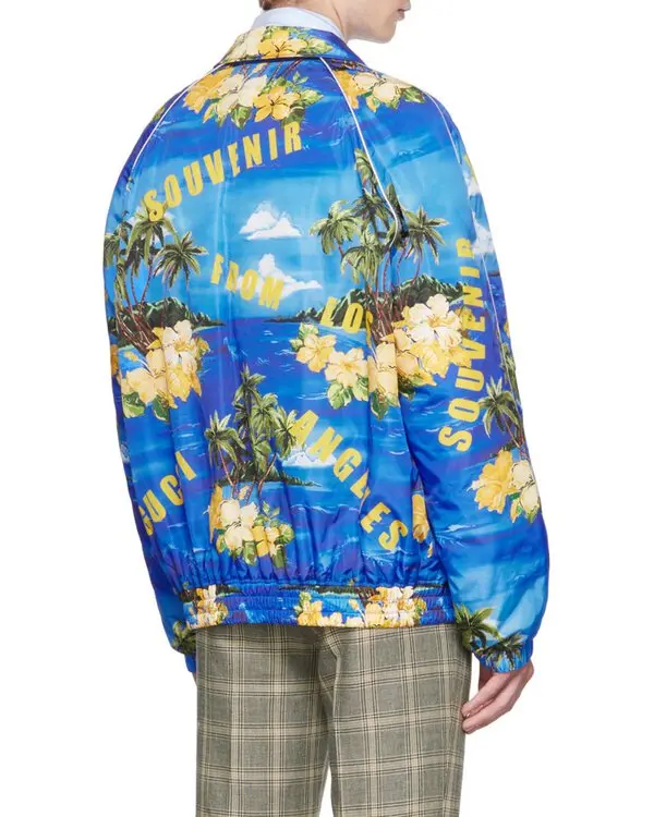 Gucci Tropical Printed Press-stud Fastened Jacket