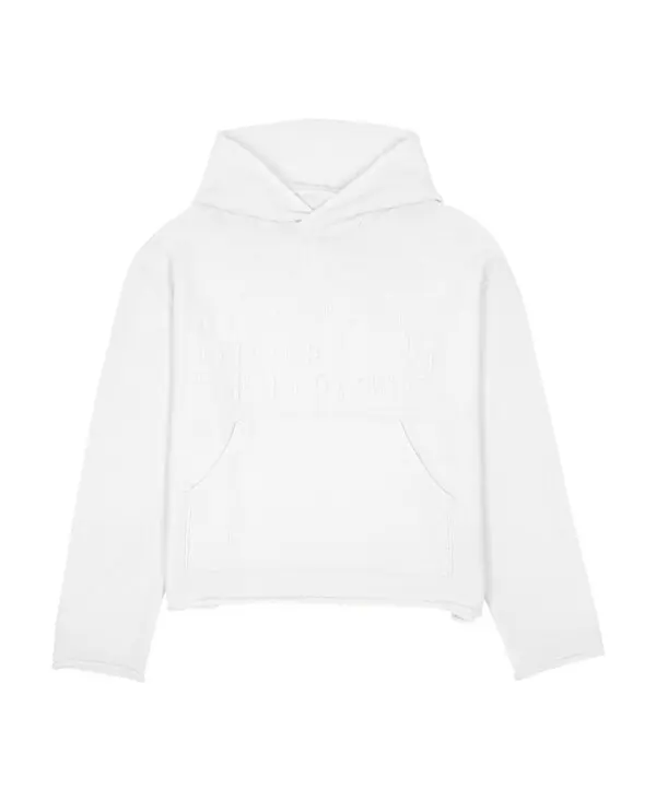 MAISON MARGIELA Logo Detailed Textured Hoodie - White