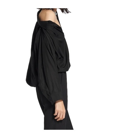 Balenciaga One-shoulder Long-sleeved Shirt - Black