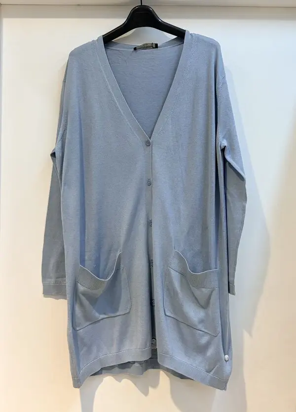 Max Mara Long-sleeved V-neck Cardigan With Front Pockets