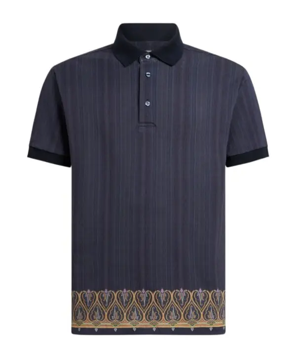 Etro Striped Short Sleeved Polo Shirt