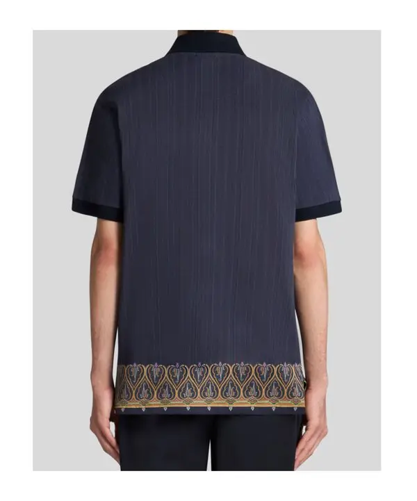 Etro Striped Short Sleeved Polo Shirt
