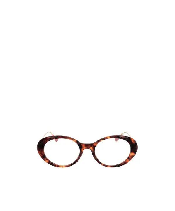 Moncler Oval Frame Eyeglasses - Brown