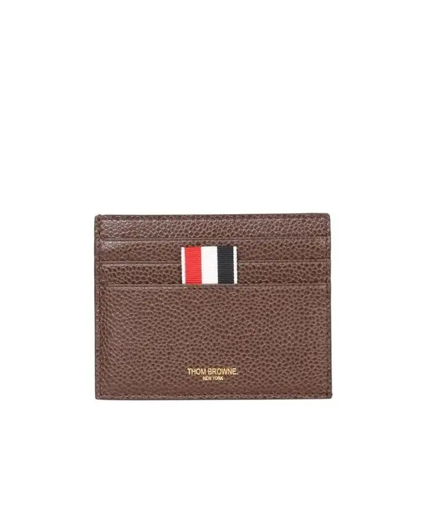 Thom Browne 4-bar Logo Printed Cardholder - Brown