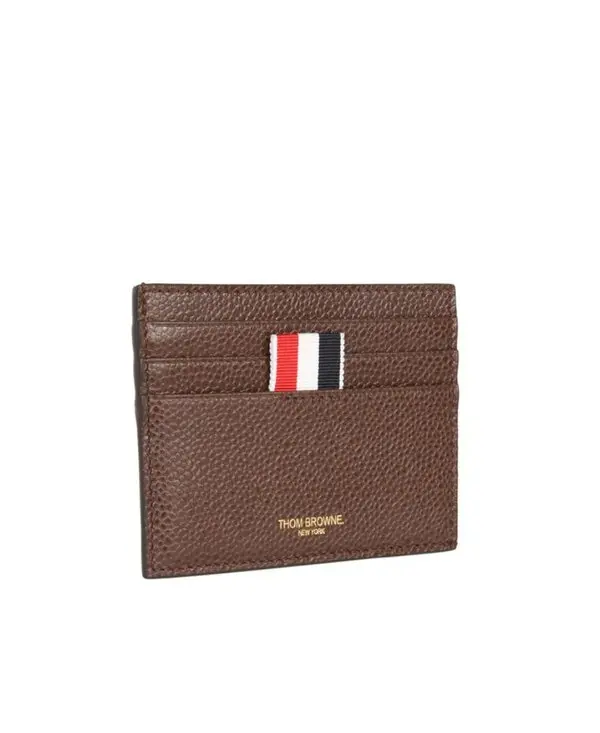 Thom Browne 4-bar Logo Printed Cardholder - Brown