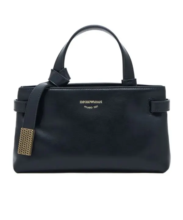 Emporio Armani Knot Detail Handle Tote Bag - Black