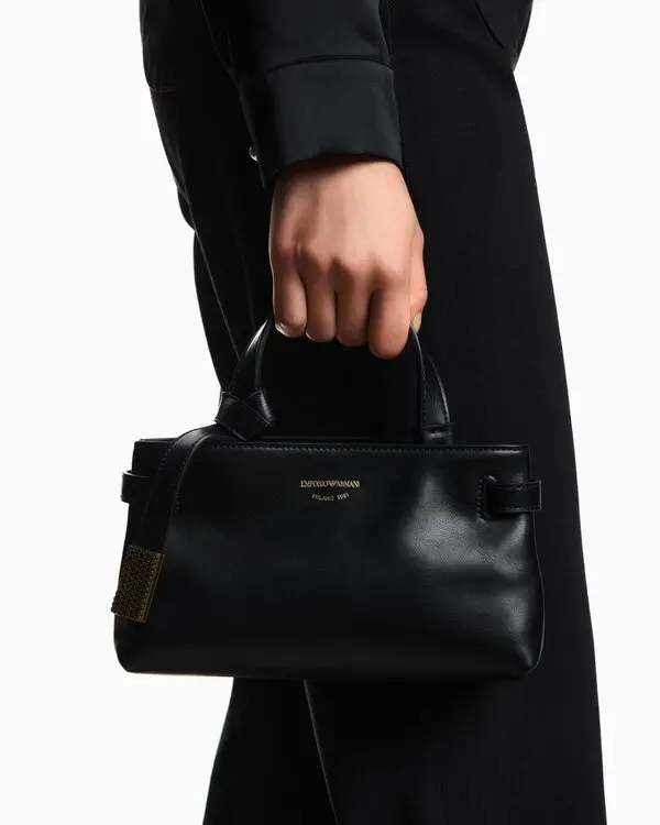 Emporio Armani Knot Detail Handle Tote Bag - Black