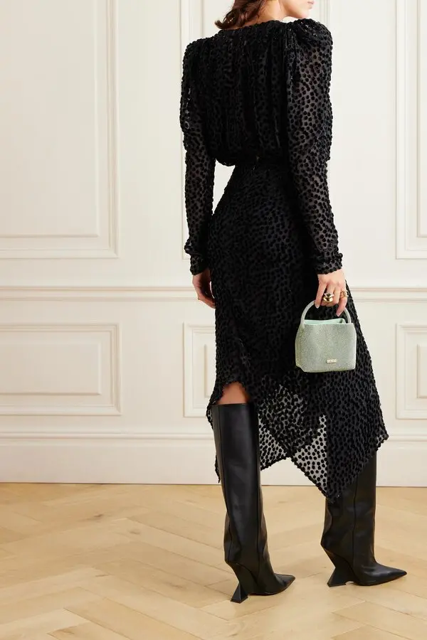 Isabel Marant Étoile V-neck Embellished Long Sleeve Dress