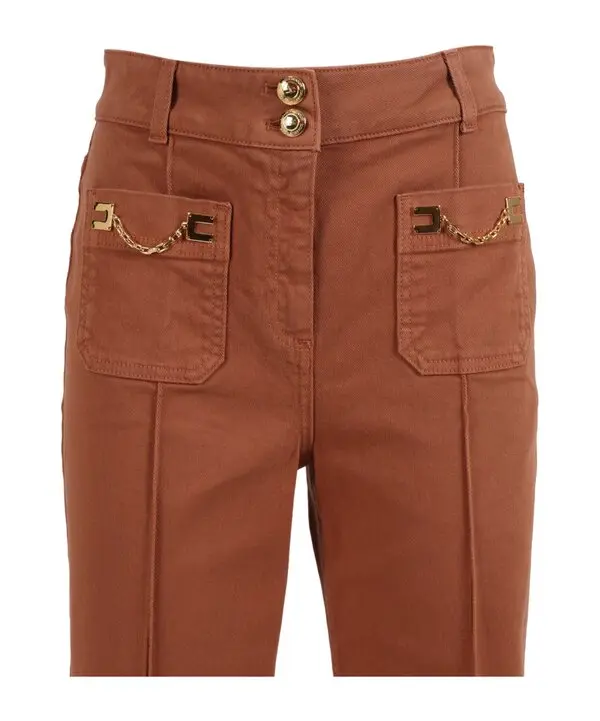 Elisabetta Franchi Chain Detailed Straight Leg Jeans