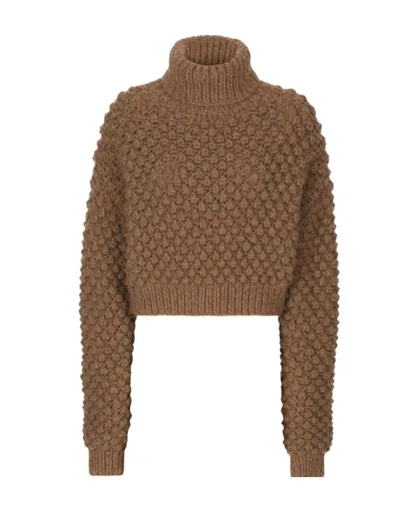 Dolce & Gabbana Hazelnut-stitch Turtleneck Sweater