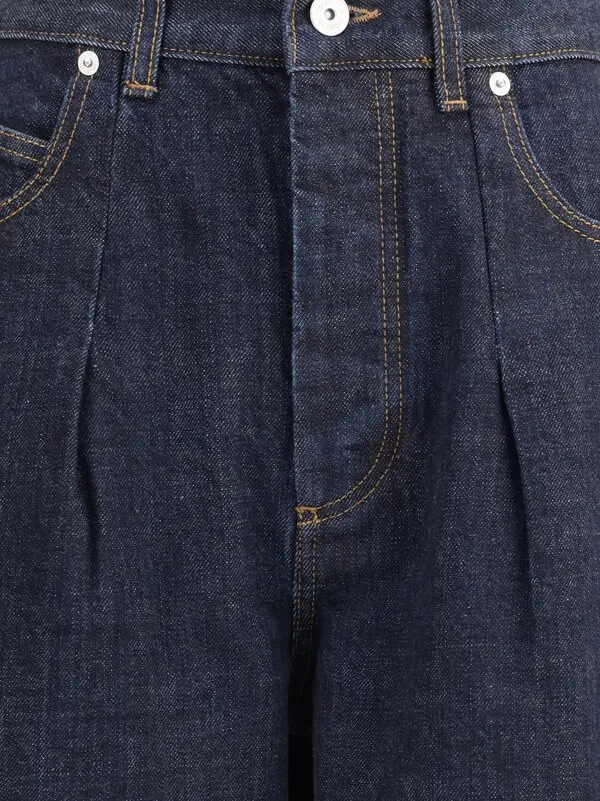 Jacquemus High-waisted Curved Leg Jeans - Deep Navy Blue