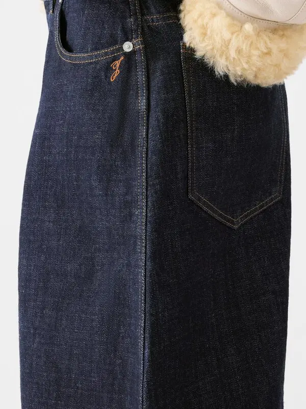 Jacquemus High-waisted Curved Leg Jeans - Deep Navy Blue