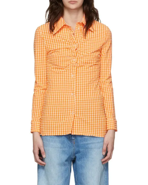 MSGM Gingham Shirt - Orange