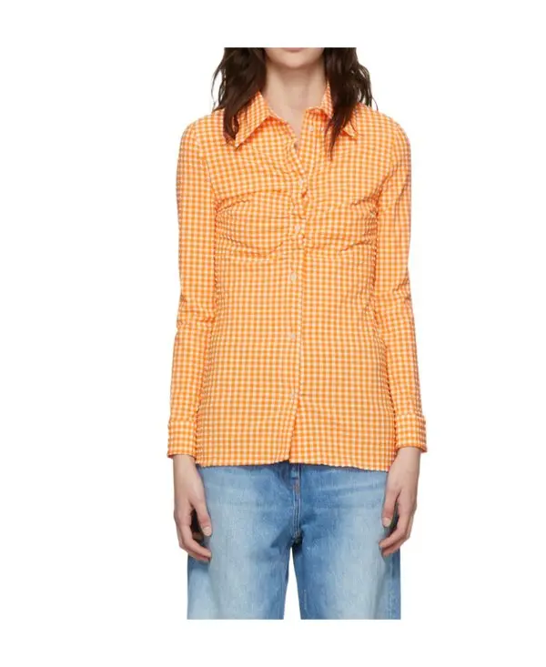 MSGM Gingham Shirt - Orange