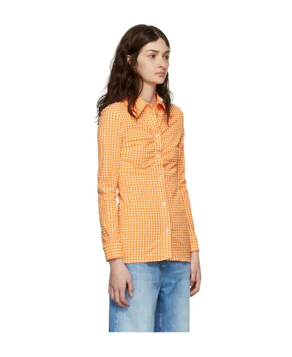 MSGM Gingham Shirt - Orange