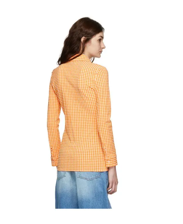MSGM Gingham Shirt - Orange