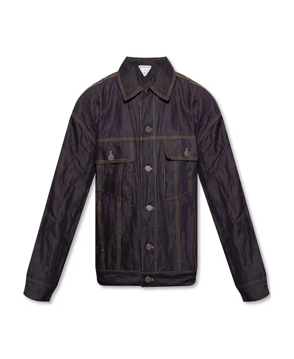 Bottega Veneta Denim Jacket With Contrast Stitching